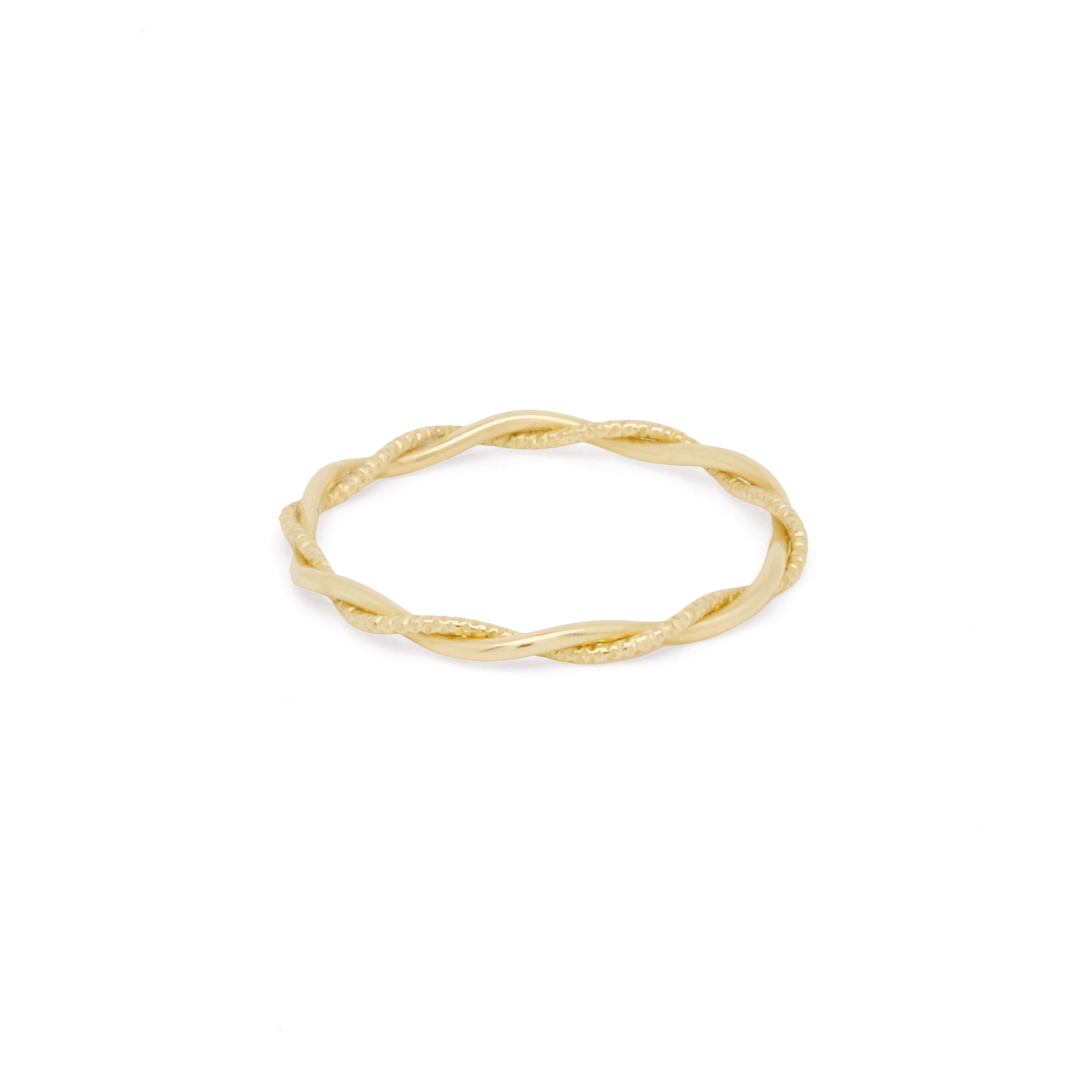 Jodi Twist Ring – 18ga & 20ga Twisted Gold Stacking Ring | Agapantha ...