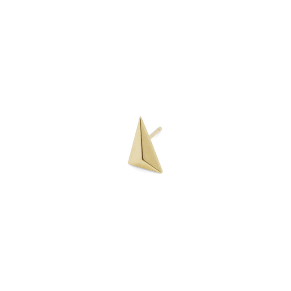 14k Faceted Triangle Stud – Modern Minimalist | Agapantha Jewelry